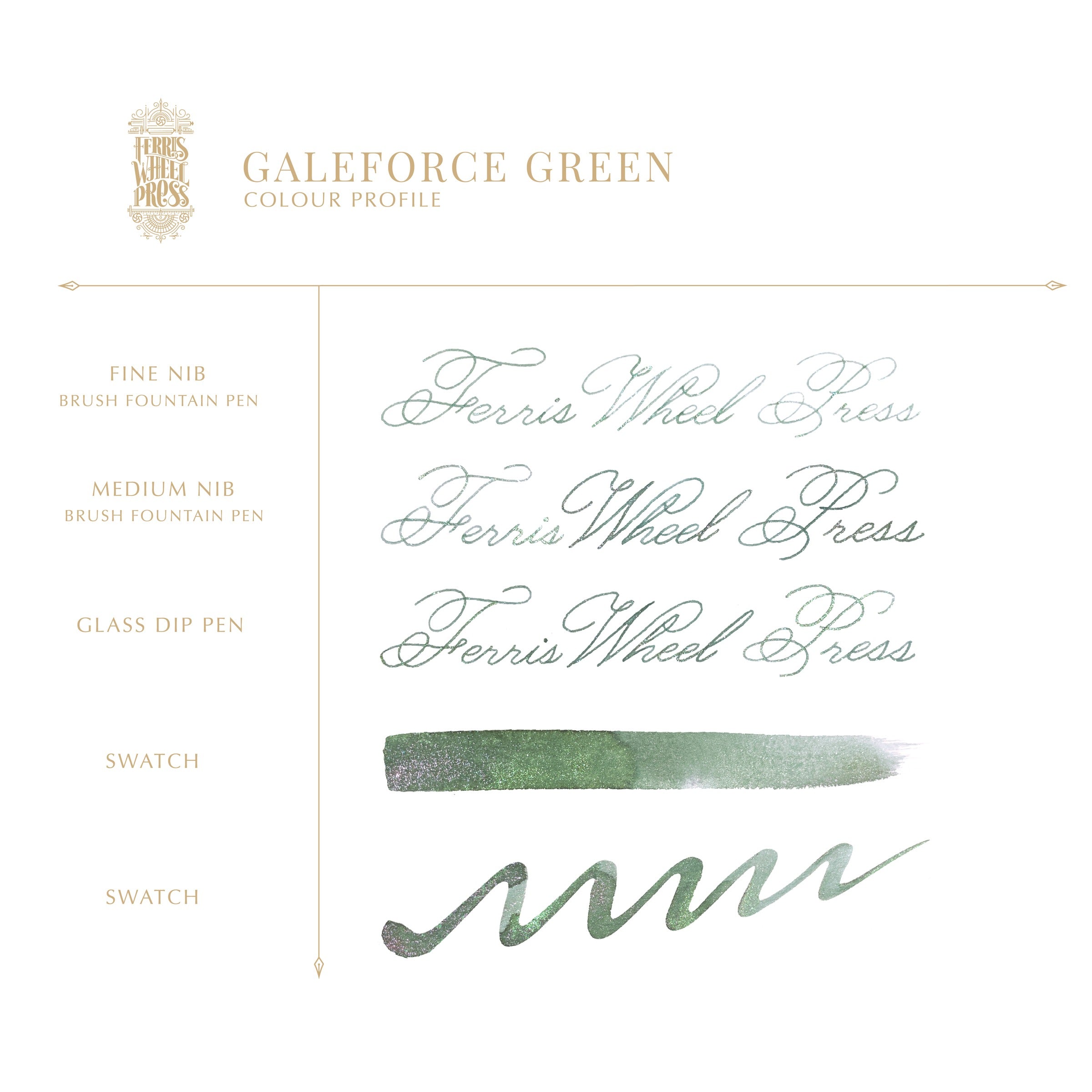 Ferris Wheel Press Galeforce Green Ink 10ml | Likely.es