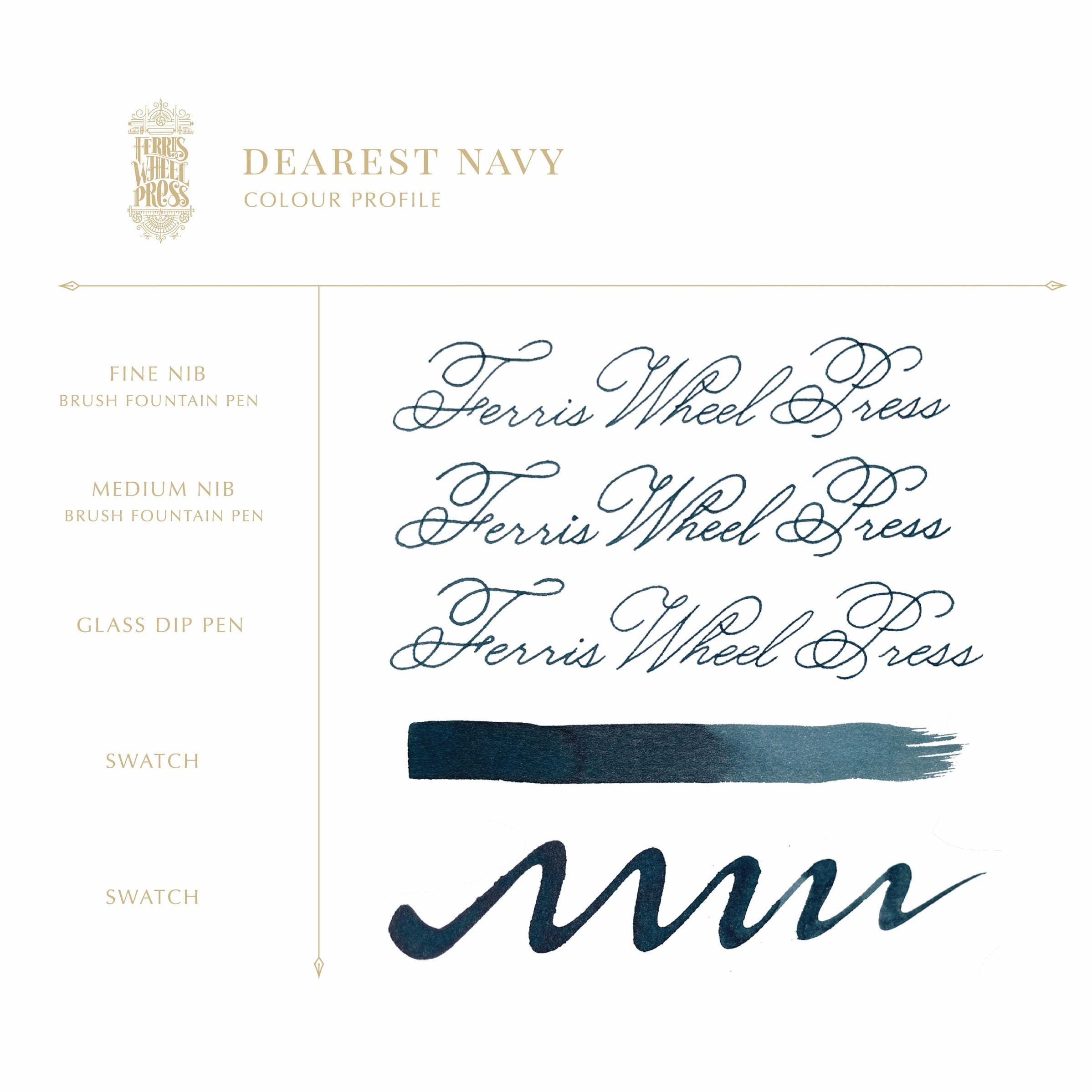 Ferris Wheel Press Dearest Navy Ink 10ml | Luxury Stationery – Likely.es