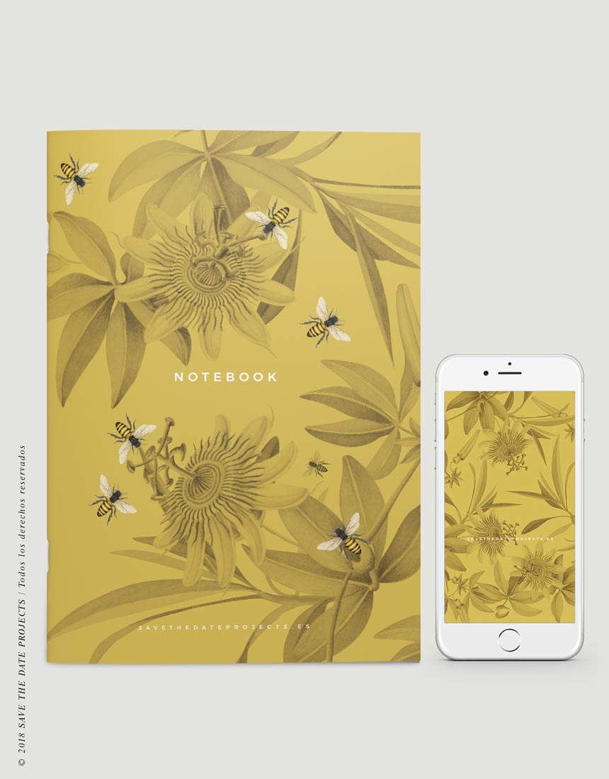 A5 Notebook Botanical Mustard Bugs | Save the Date Projects – Likely.es